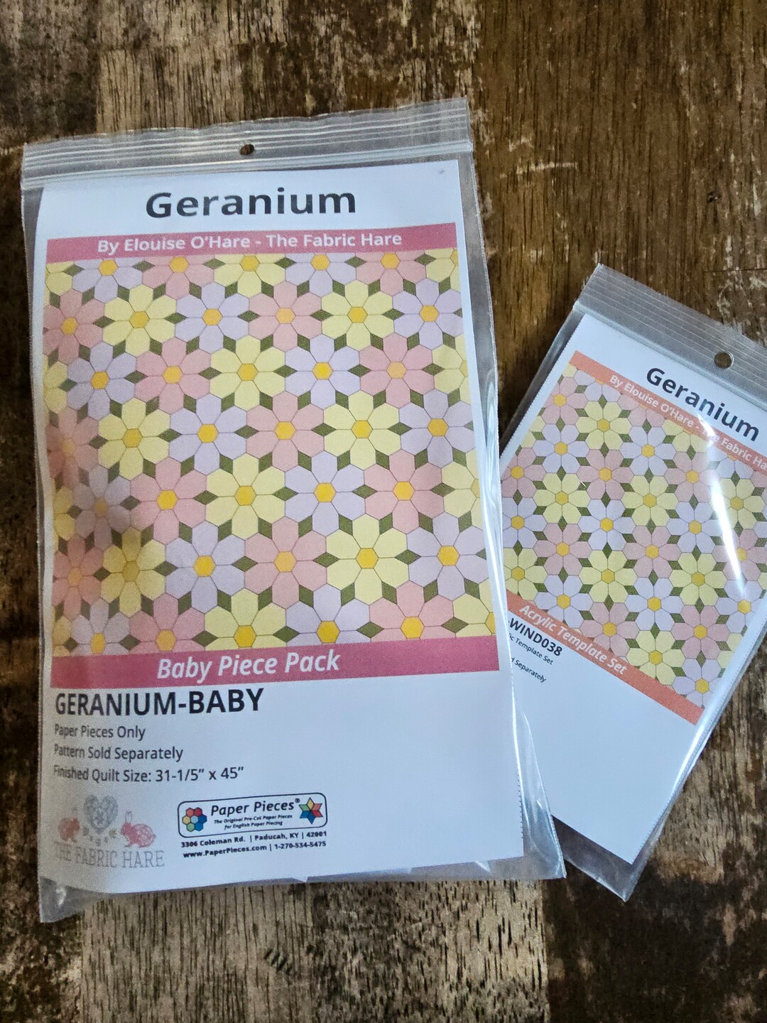 Geranium by Elouise O'hare EPP Kit - English Paper Piecing - by Paper ...