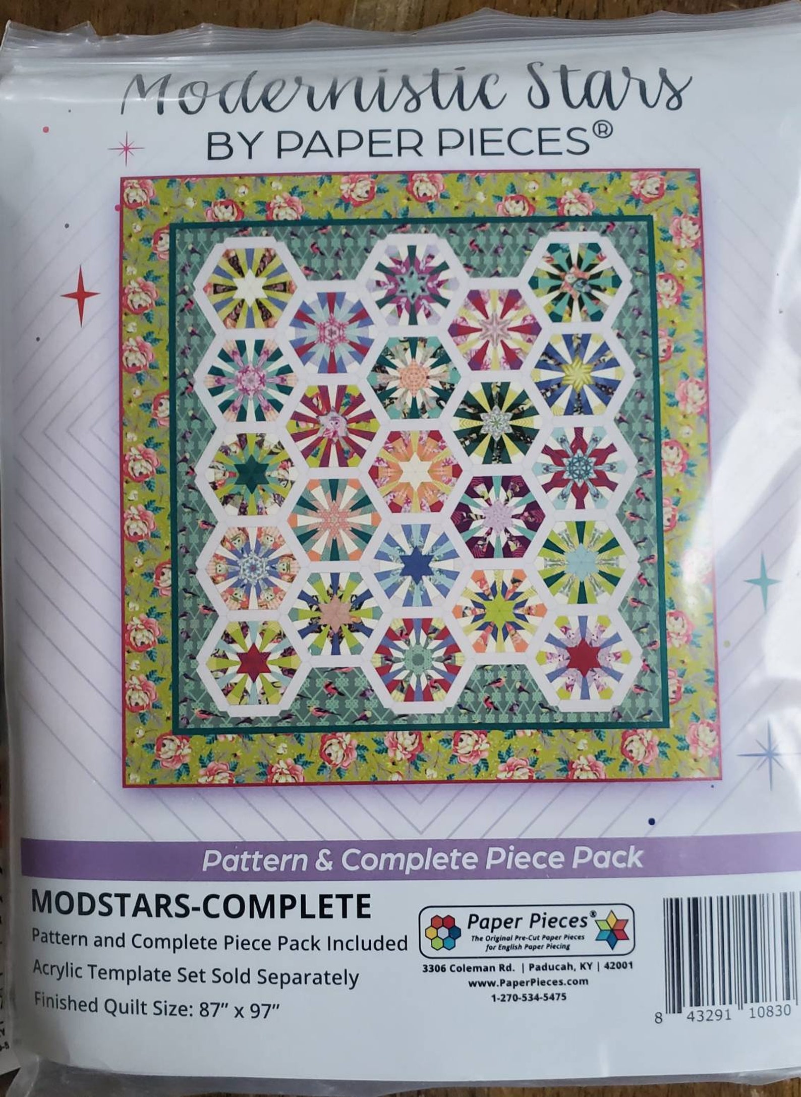 Modernistic Stars Quilt EPP Kit - English Paper Piecing - by Paper ...