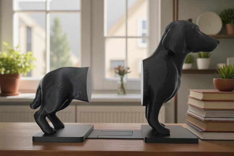 3D Printed Dachshund Bookends – Modern Dog Bookshelf Decor - Etsy