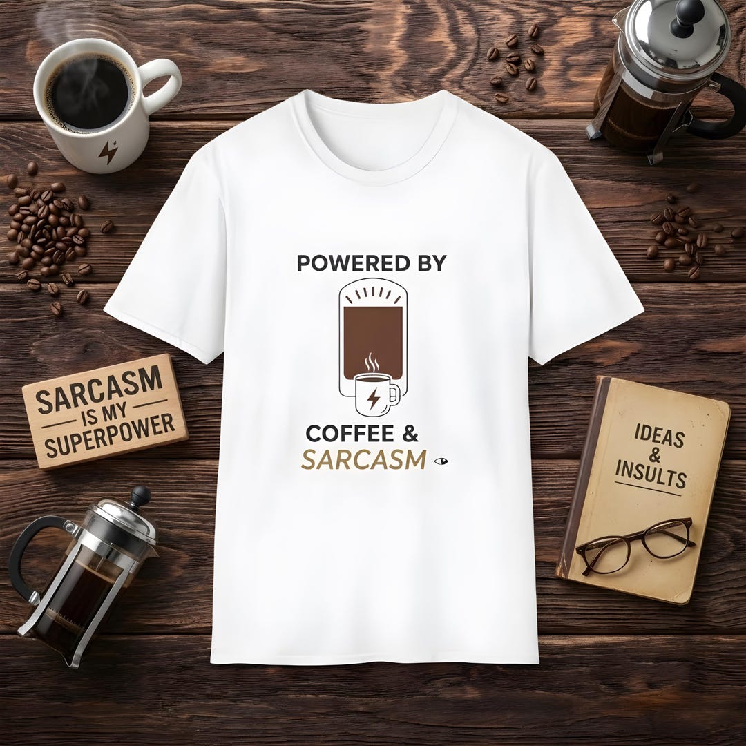 Caffeine and Chaos Mug, Battery Icon Graphic Tee, Unisex Softstyle T-shirt, Coffee Lover Gift ...