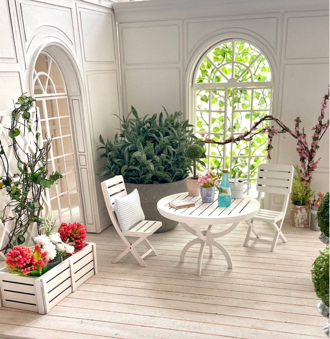 Outdoor Garden Furniture Kit – 5 Pieces – 1:12 Scale Miniature DIY KIT ...