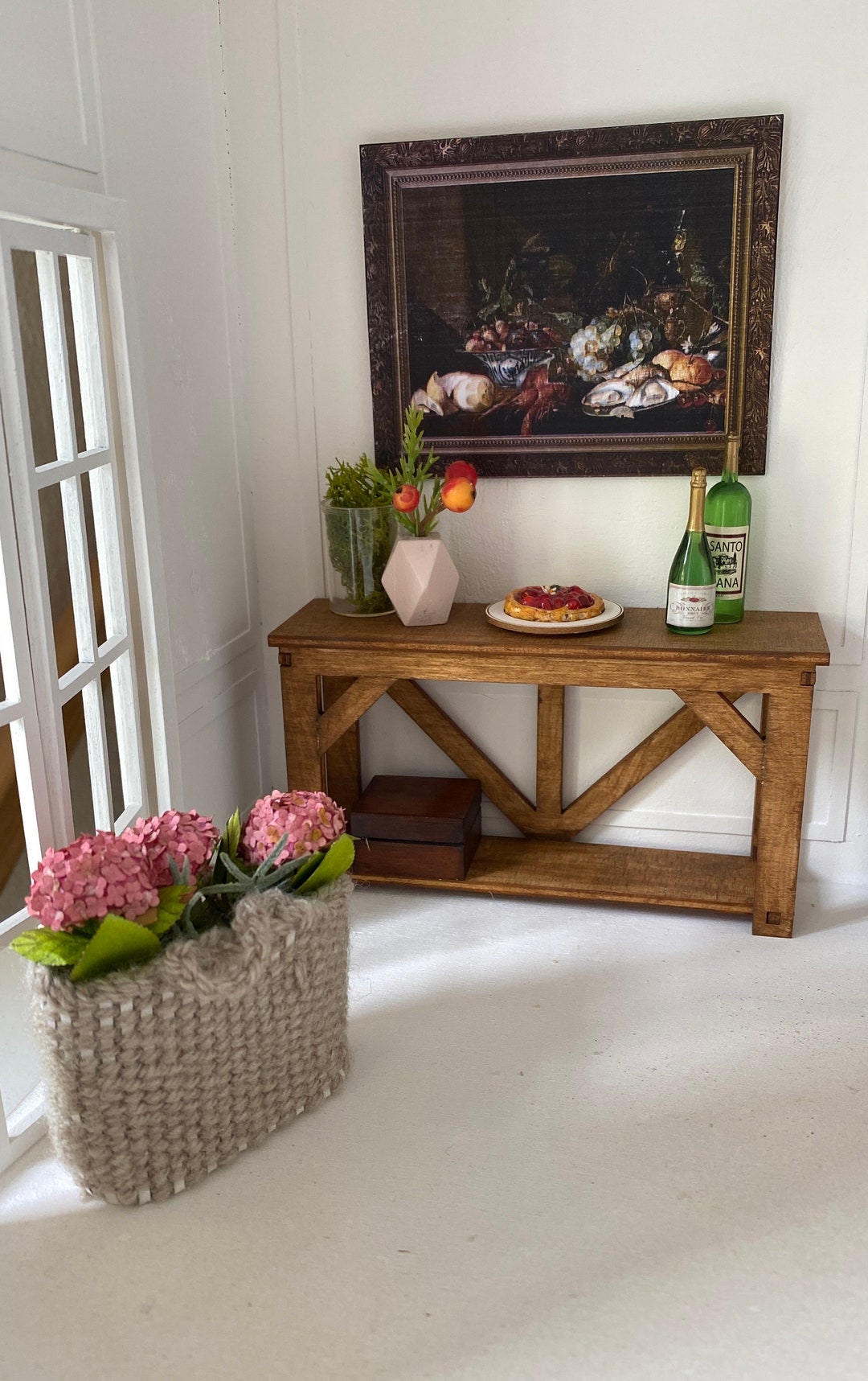 Rustic Farmhouse Side Table Console Kit – 1:12 Scale Miniature KIT ...