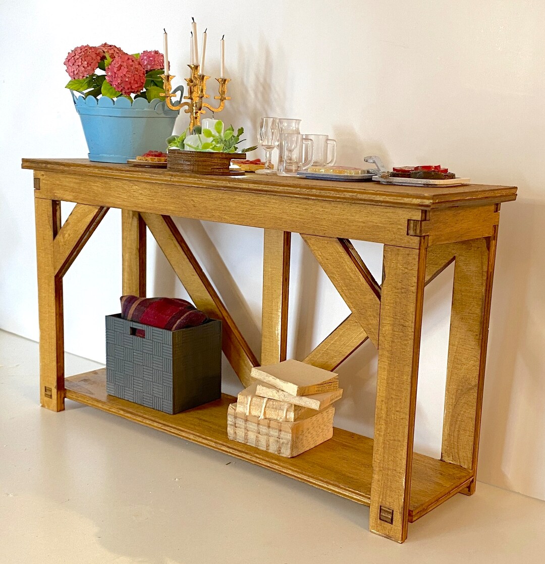 Rustic Farmhouse Side Table Console Kit – 1-6 Scale Fashion Doll ...