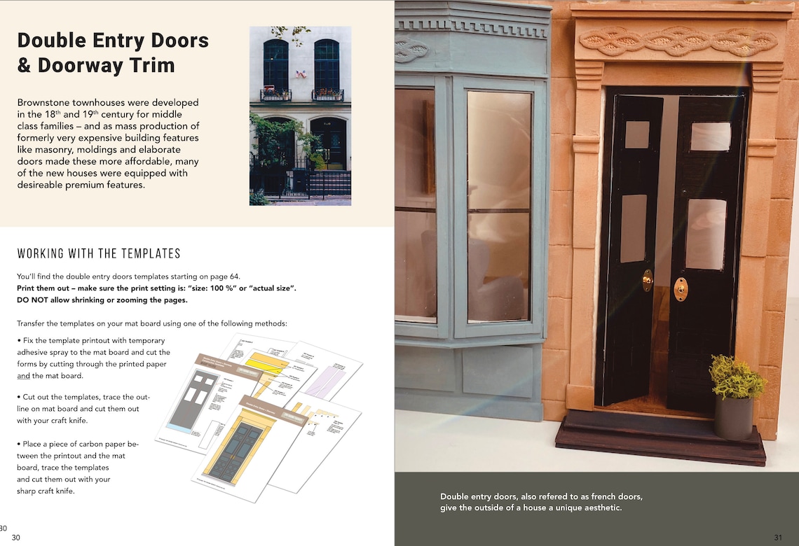 Tutorial Pdf Brownstone Townhouse Dollhouse Diorama Full Etsy