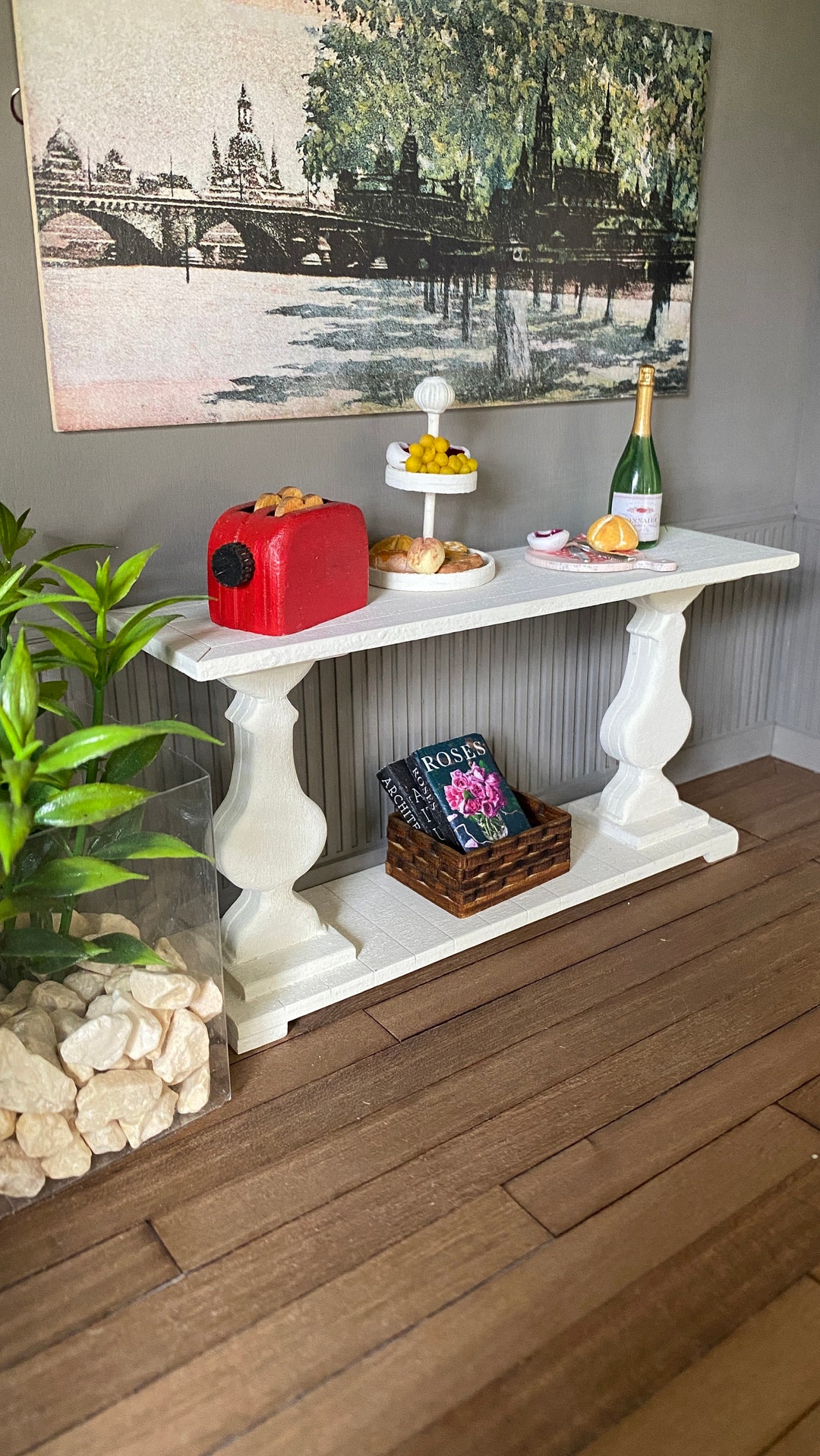 Wood Pillar Console Table Kit 1:12 Scale Dollhouse Miniature DIY - Etsy