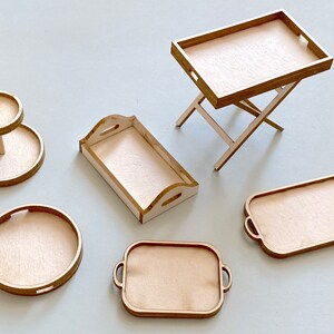 Dollhouse Trays in 6 Different Sizes and Styles as Diy-kit 1/12 Scale ...