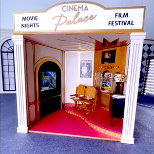 The Movie Theatre (cinema) Palace – Full DIY Kit – 12th Dollhouse Scale ...