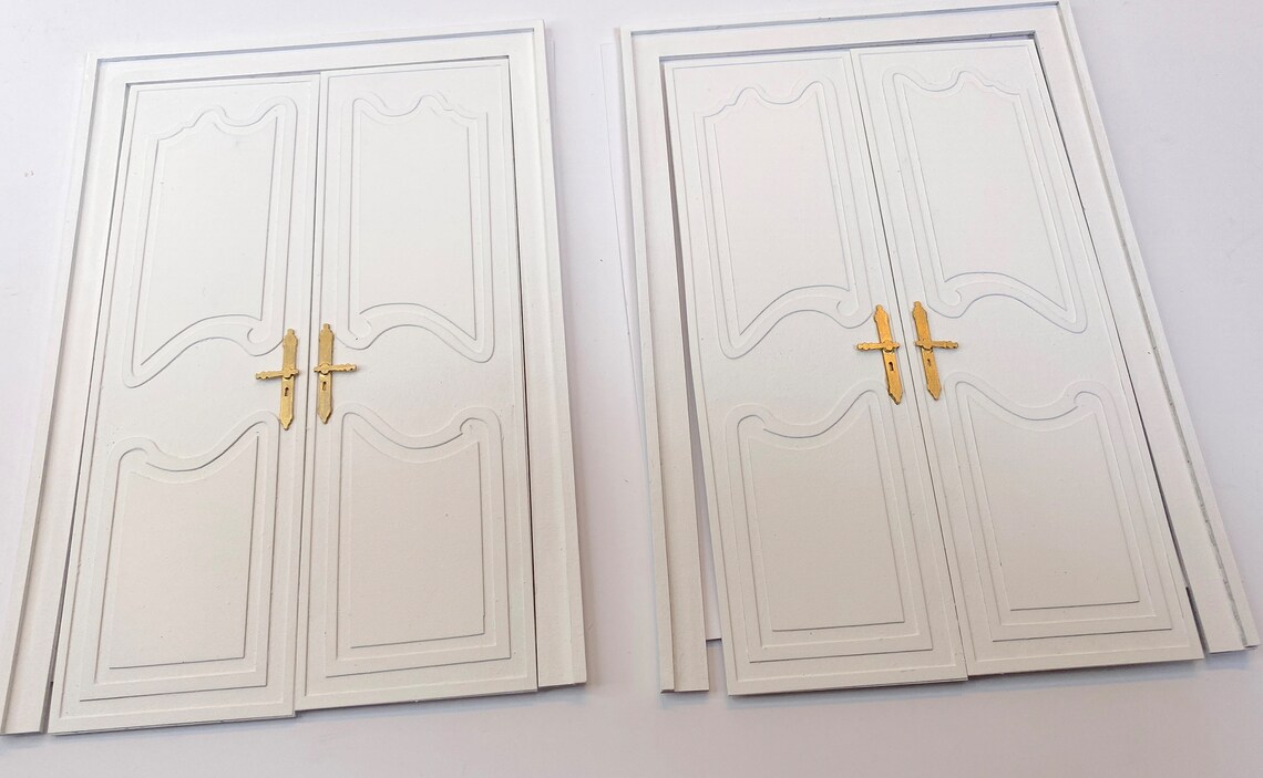 Classical Double Doors (4 Panels, 4 Door Fittings, 2 Frames) – 1:12 ...