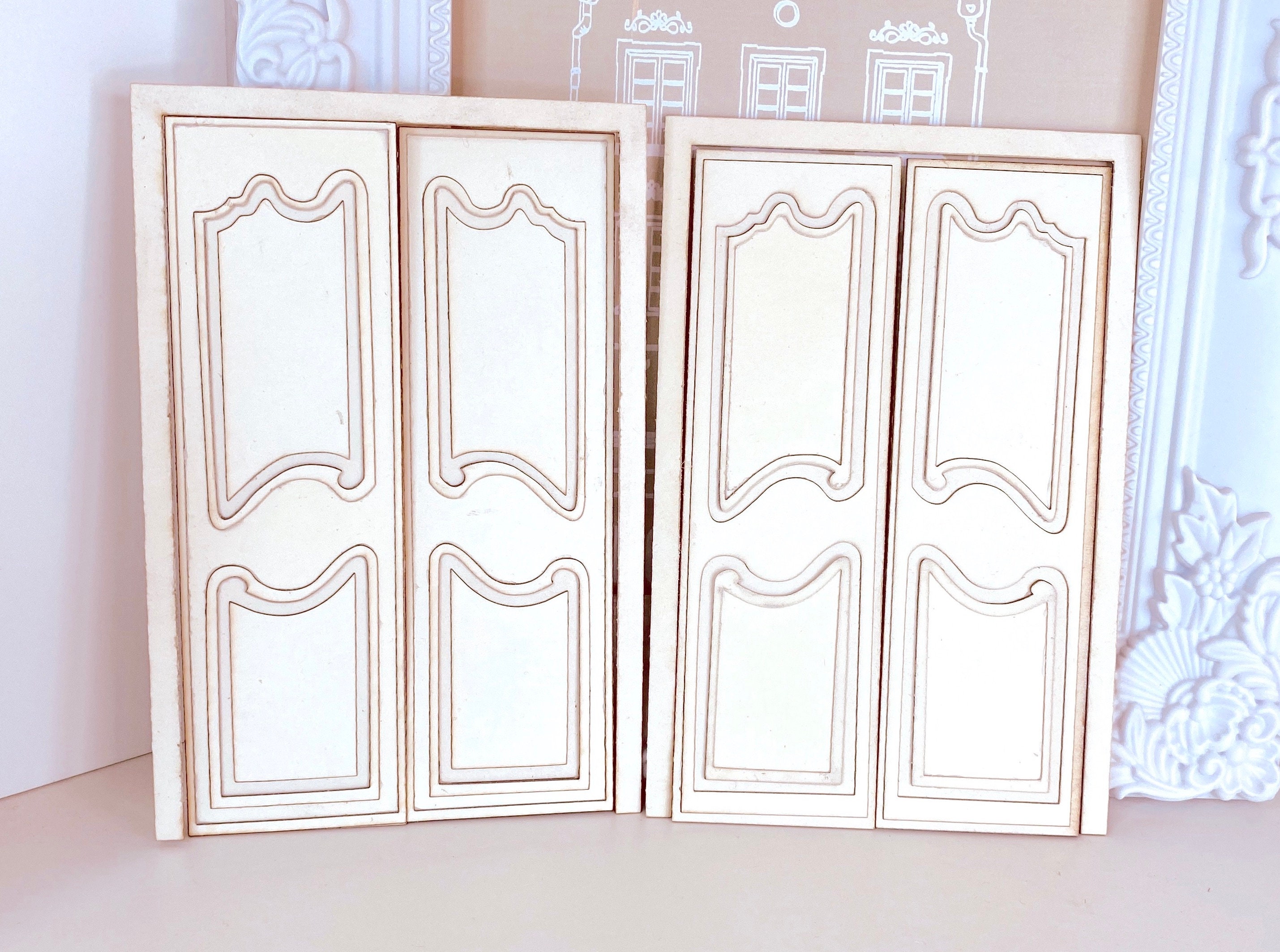 Classical Double Doors (4 Panels, 4 Door Fittings, 2 Frames) – 1:12 ...