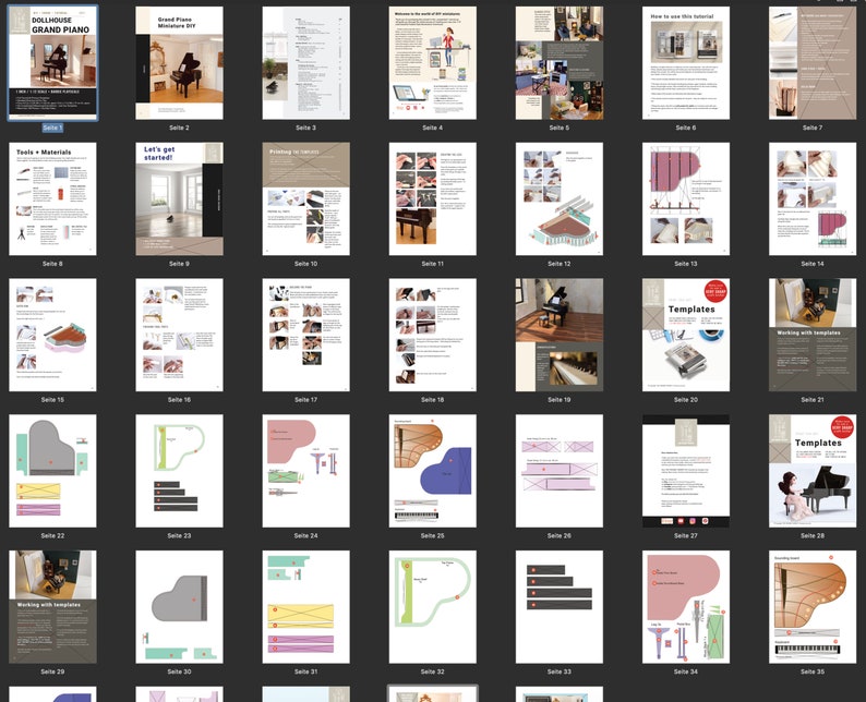 Tutorial GRAND PIANO Full Instructions/e-book Pdf to Make - Etsy