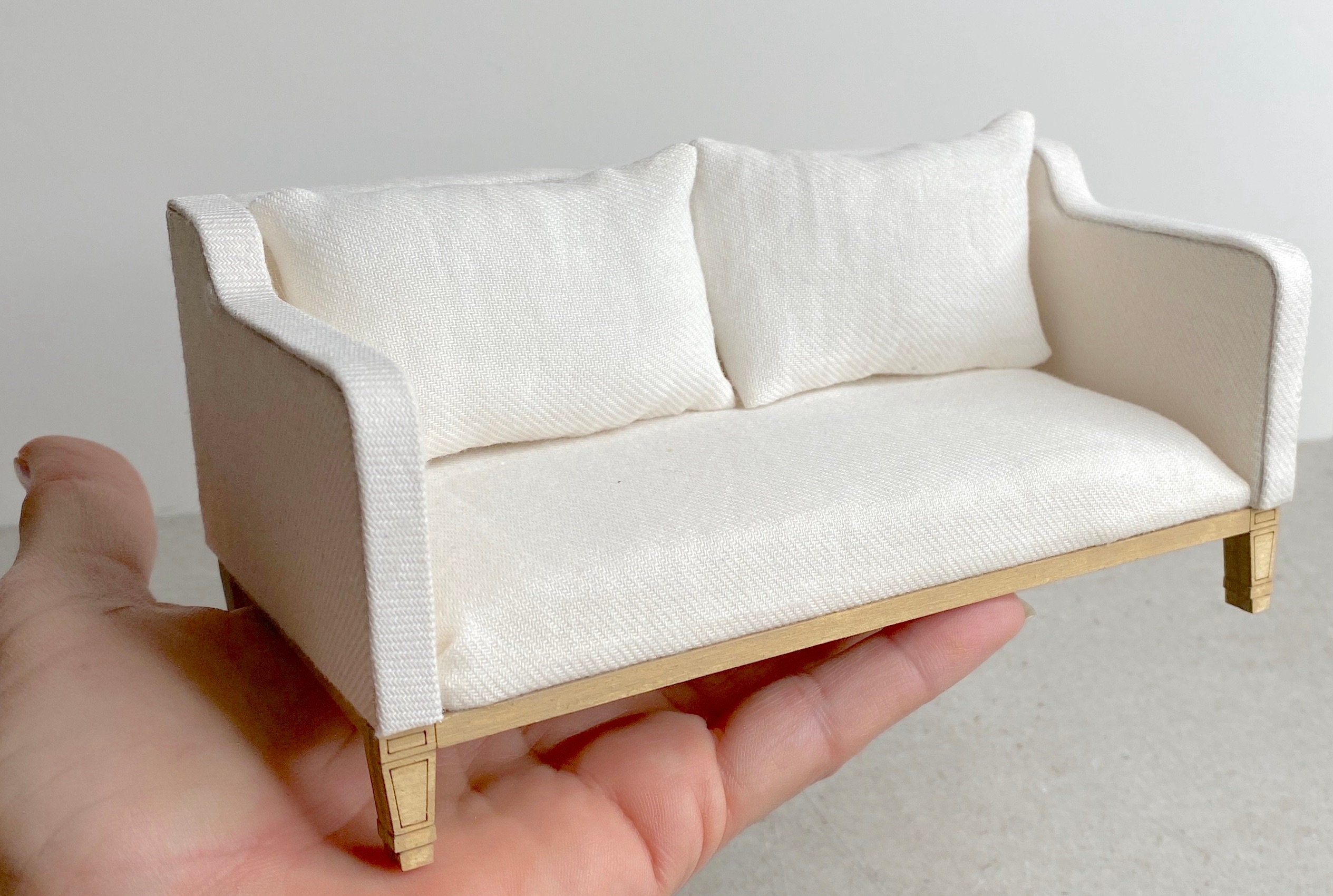 French Country Style Sofa Including Ottoman – 1:12 Scale Miniature KIT ...
