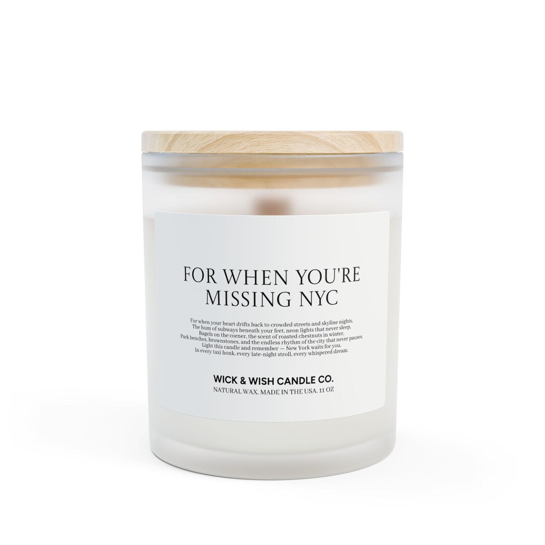 NYC Nostalgia Candle, Wooden Wick, Moving Away Gift - Etsy