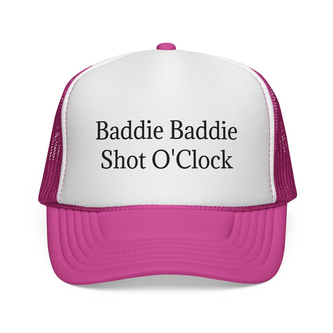 Baddie Baddie Shot O'clock Trucker Cap | Red Mesh Baseball Hat - Etsy