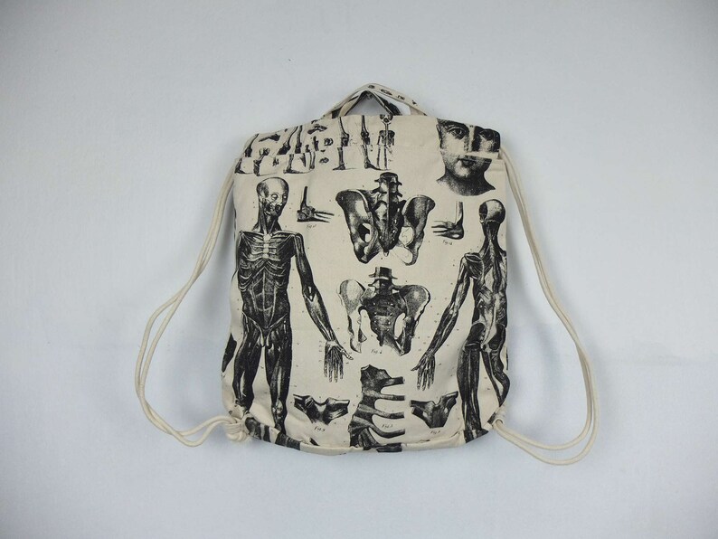 Human Skeleton Anatomy Body Soul Backpack Canvas Tote SACK - Etsy