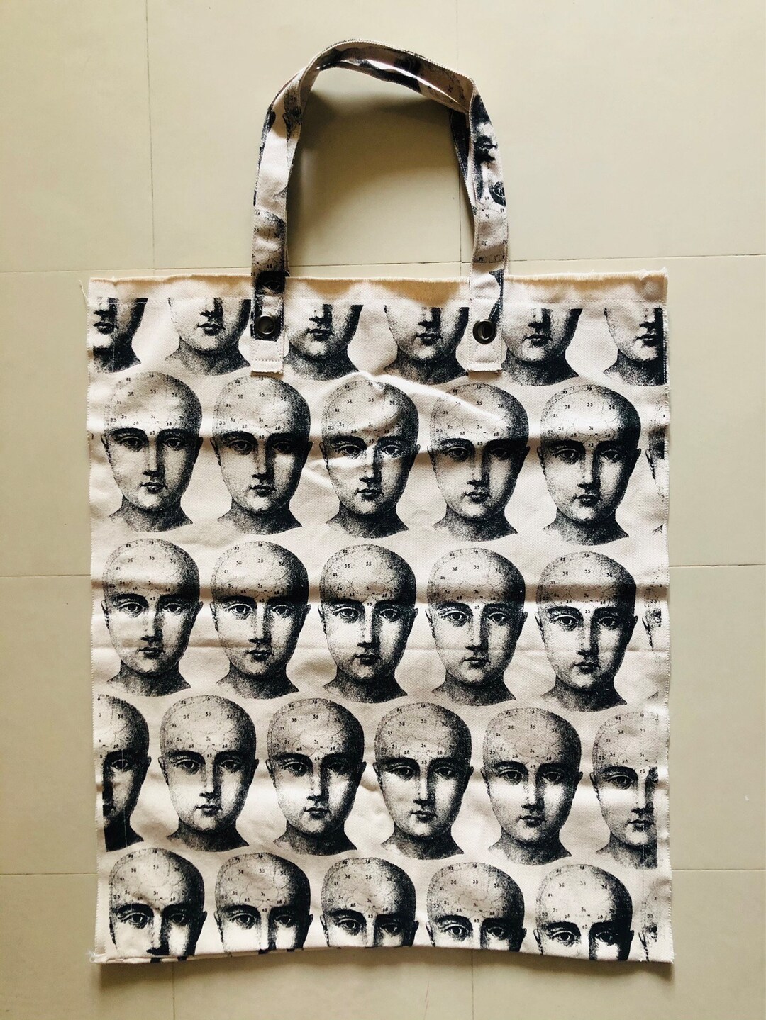 Vintagemedical Book Head Diagram Collage Super Jumbo Goth Canvas Tote ...