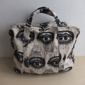EYE Human Eyeball Canvas Tote Duffle Small Luggage Perfect Carry on Bag ...