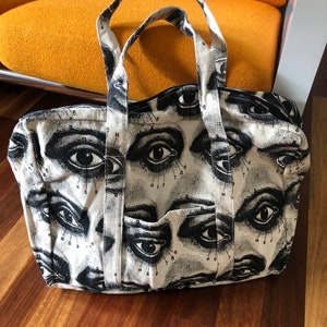 EYE Human Eyeball Canvas Tote Duffle Small Luggage Perfect Carry on Bag ...