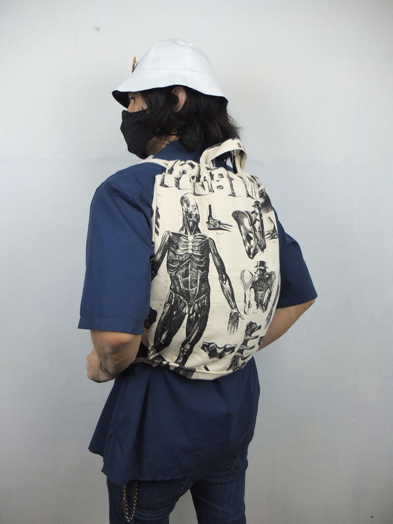Human Skeleton Anatomy Body Soul Backpack Canvas Tote SACK - Etsy