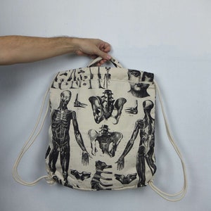 Human Skeleton Anatomy Body Soul, Backpack Canvas Tote SACK BAG - Etsy