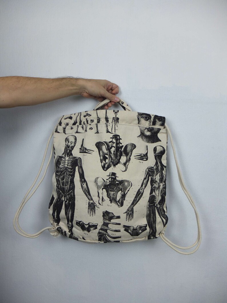 Human Skeleton Anatomy Body Soul Backpack Canvas Tote SACK | Etsy