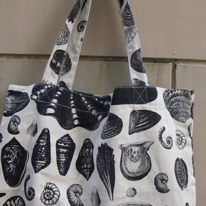 Ocean Sea Shells Vintage Sketch Design Tote Bag, MADE to ORDER, Double ...