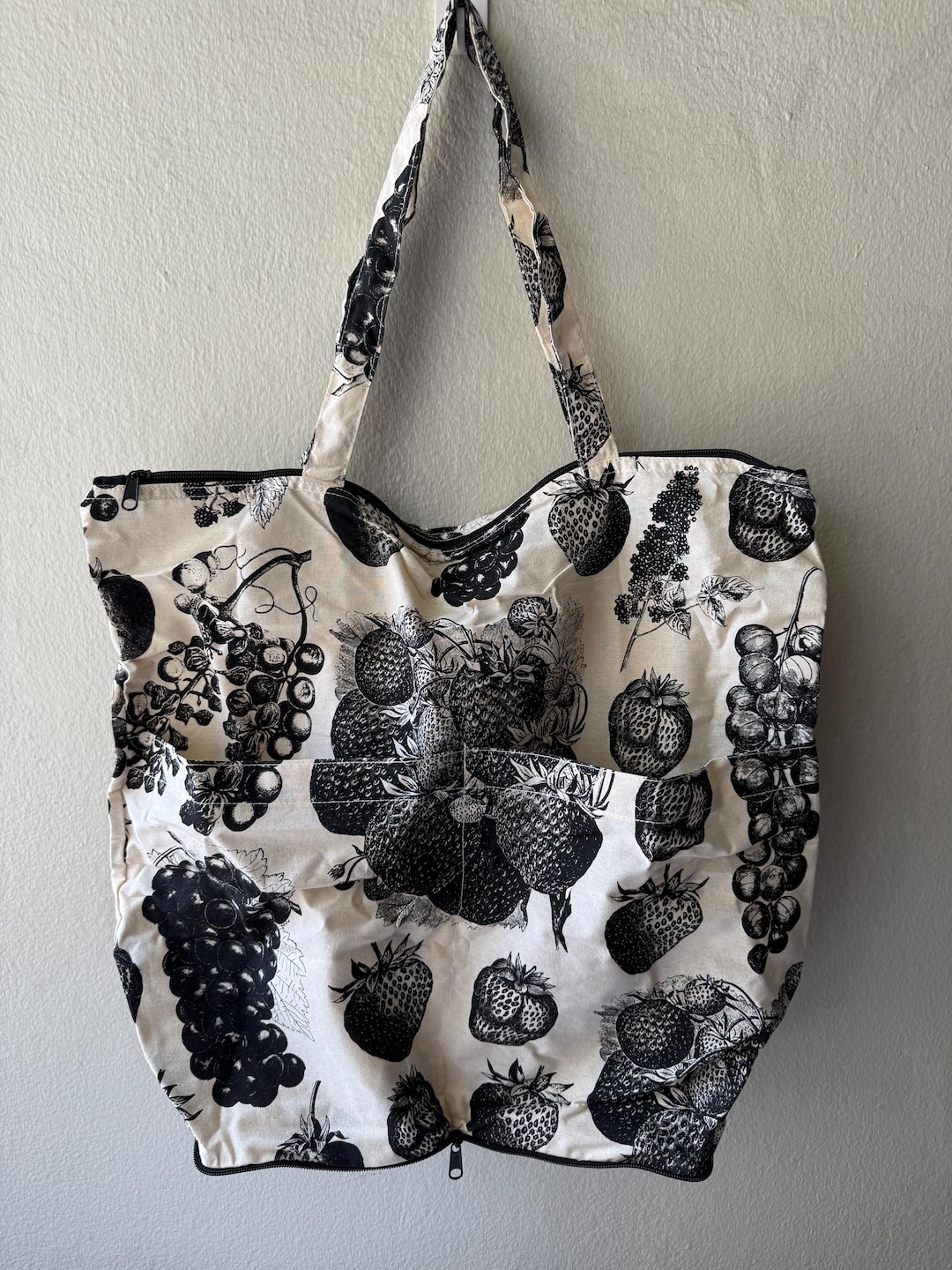 Strawberry Fruit Berries Pattern Foldable Pocket Tote Bag - Etsy