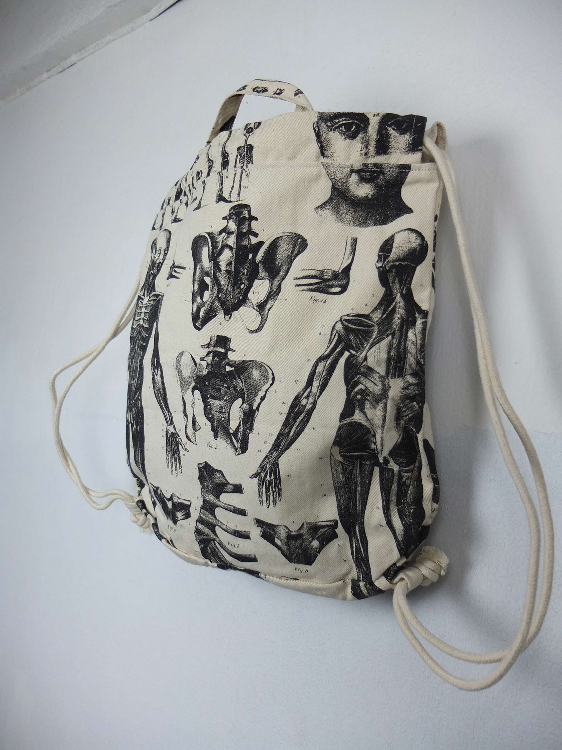 Human Skeleton Anatomy Body Soul Backpack Canvas Tote SACK | Etsy
