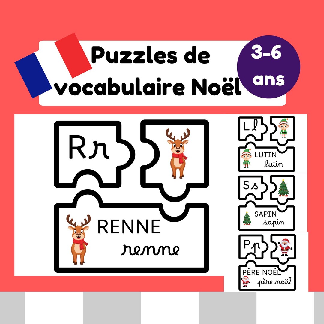 Christmas Vocabulary Puzzles – 10 Cut-out Puzzles | Preschool 3–6 Years ...