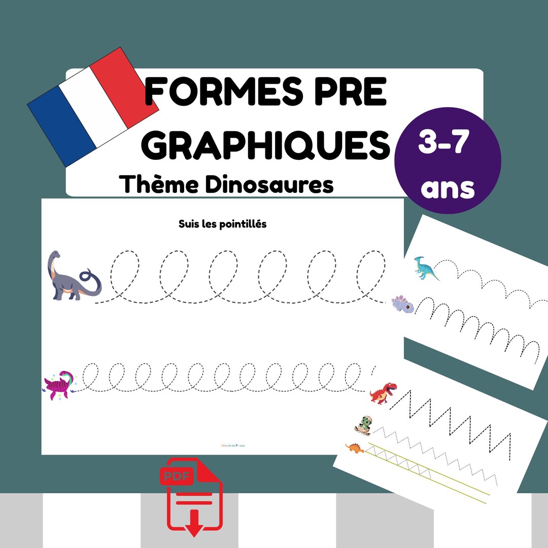 Printable Graphic Design Worksheets: Dinosaur Theme – Pre-graphic ...