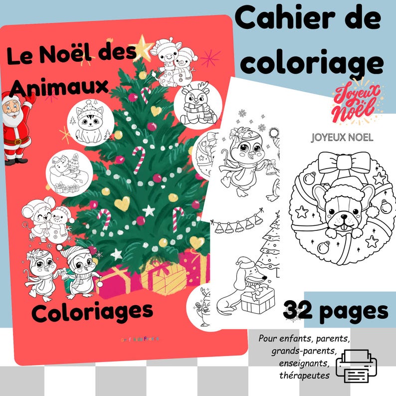 Printable Christmas Animal Coloring Pages | Creative Activity for Kids ...