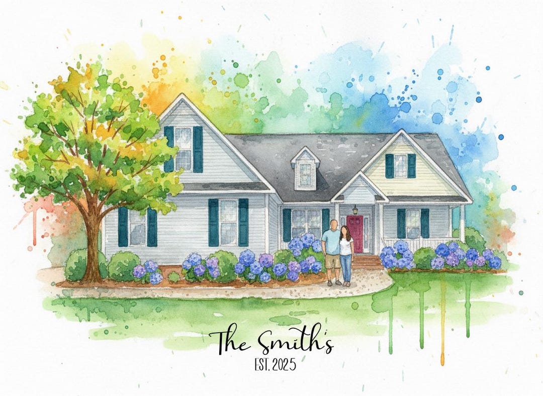 Personalized Digital Portrait – Homes, Buildings, Milestones Wall Art ...