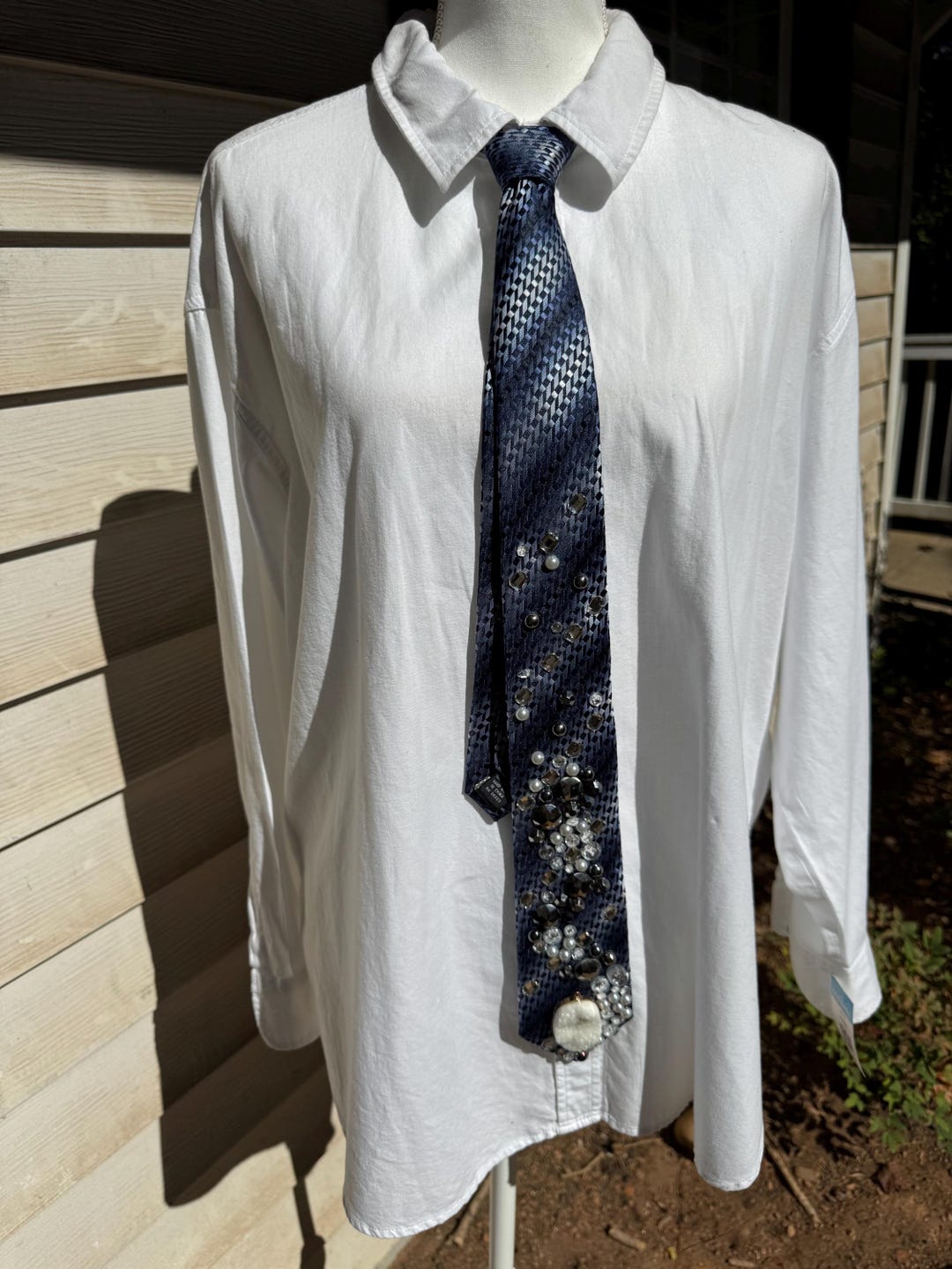 Blue Salt Rock Opposing Swirl Tie - Etsy