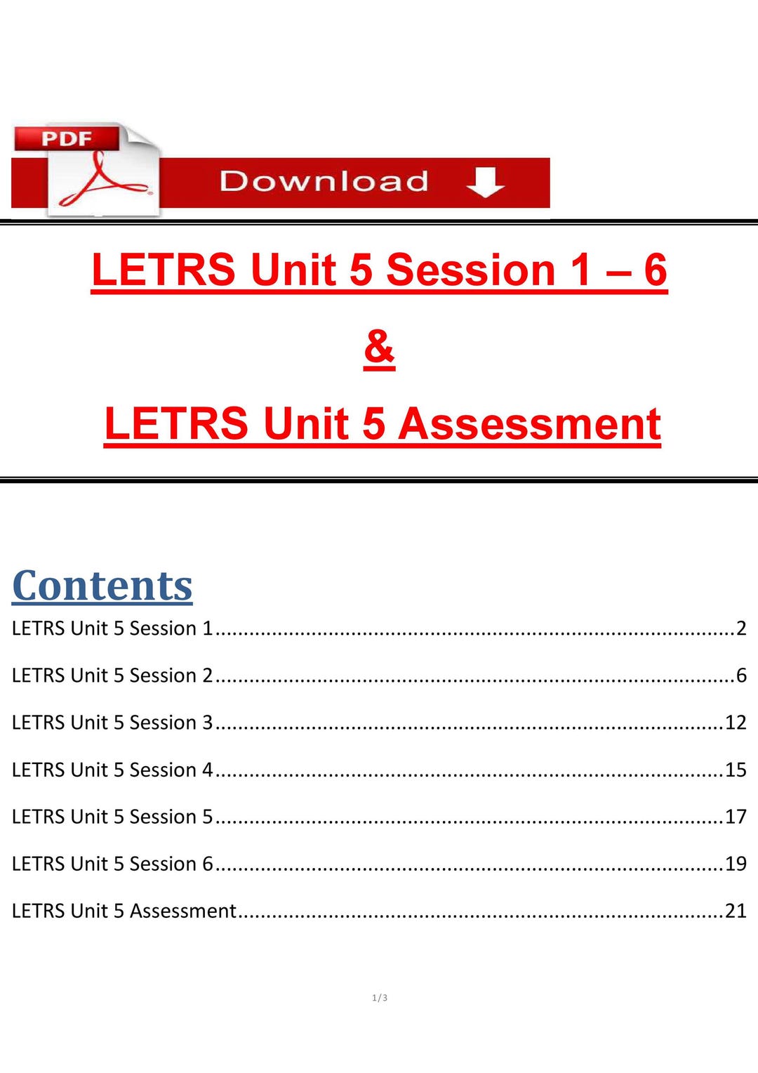 2025 LETRS Unit 5 Session 1–6 + Assessment – Actual Q&A – Vocabulary, Tiers, Word Knowledge-pdf ...
