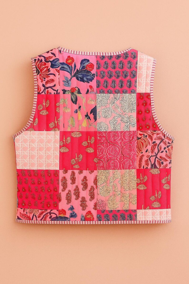 Luxury Boho Quilted Vest | Handmade Patchwork Waistcoat | Vintage ...