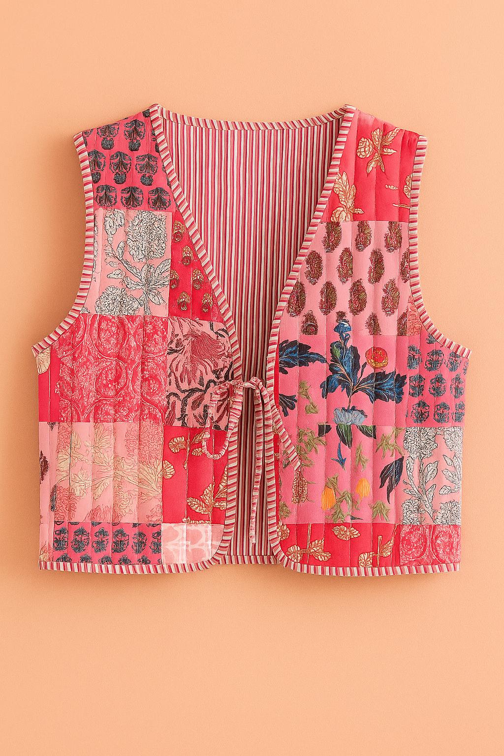 Luxury Boho Quilted Vest | Handmade Patchwork Waistcoat | Vintage ...