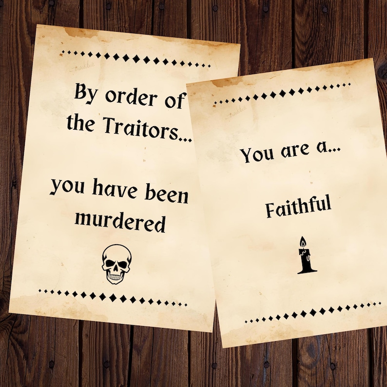 Host Your Own Traitors Style Game at Work - Etsy