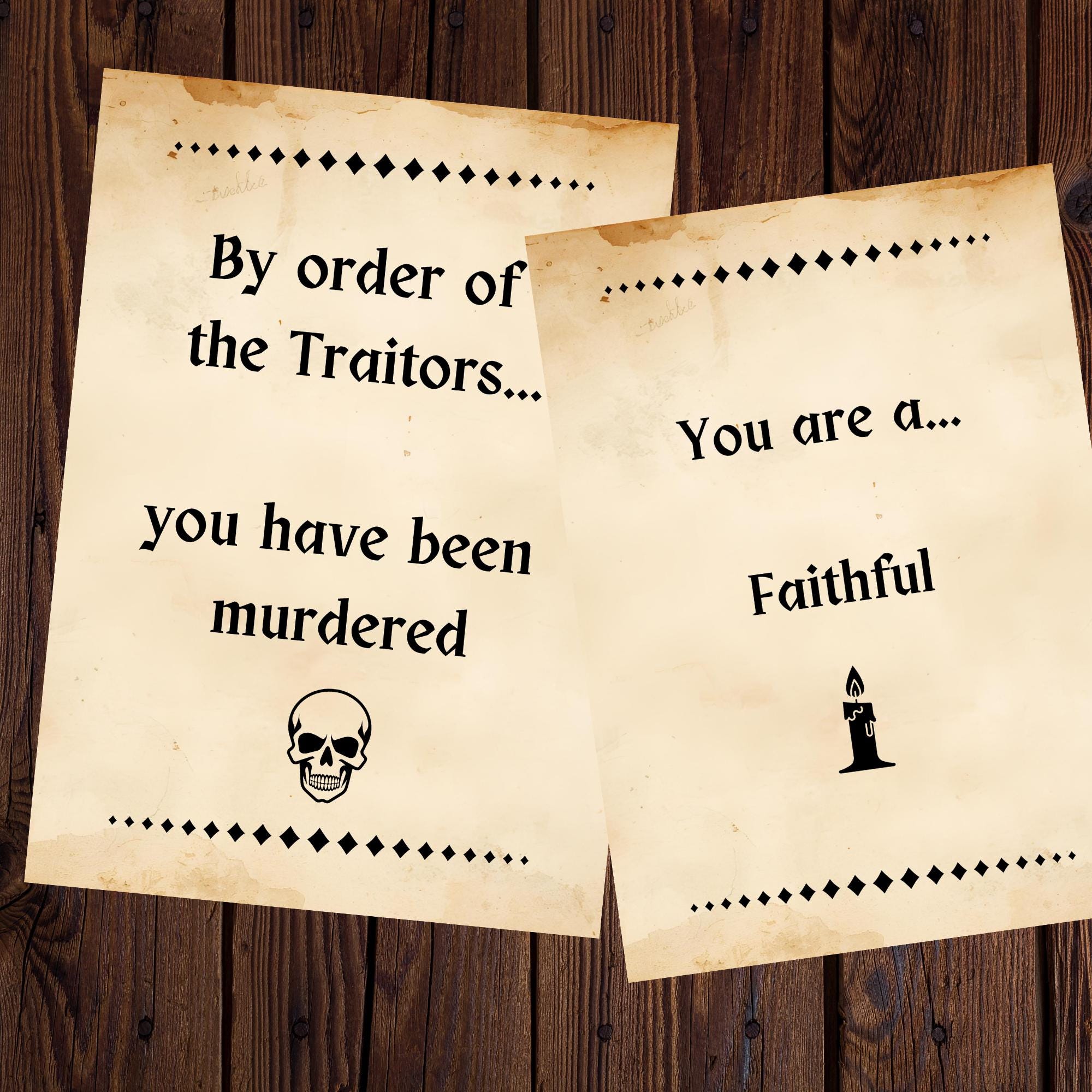 Host Your Own Traitors Style Game at Work - Etsy