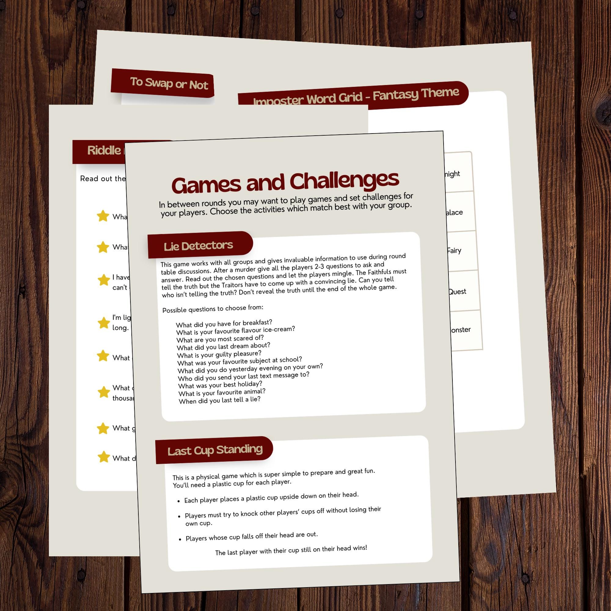 Host Your Own Traitors Style Game at Work - Etsy