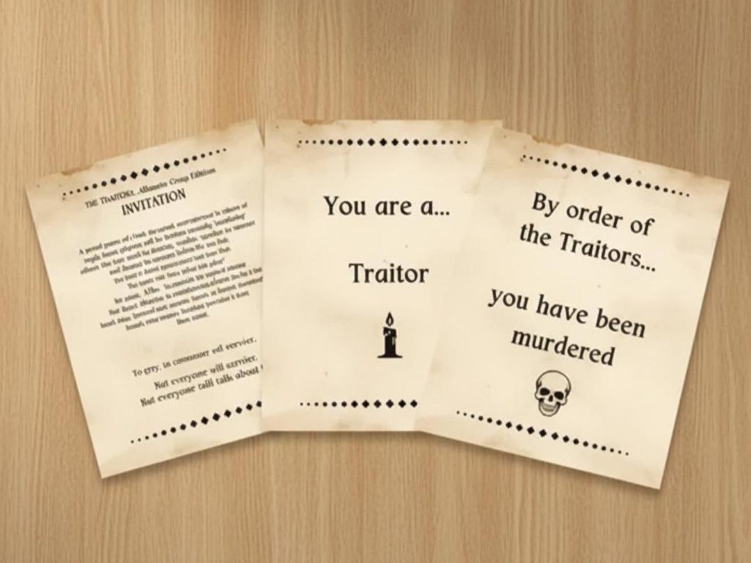 Traitors Role Play Cards and Murder Letter - Etsy