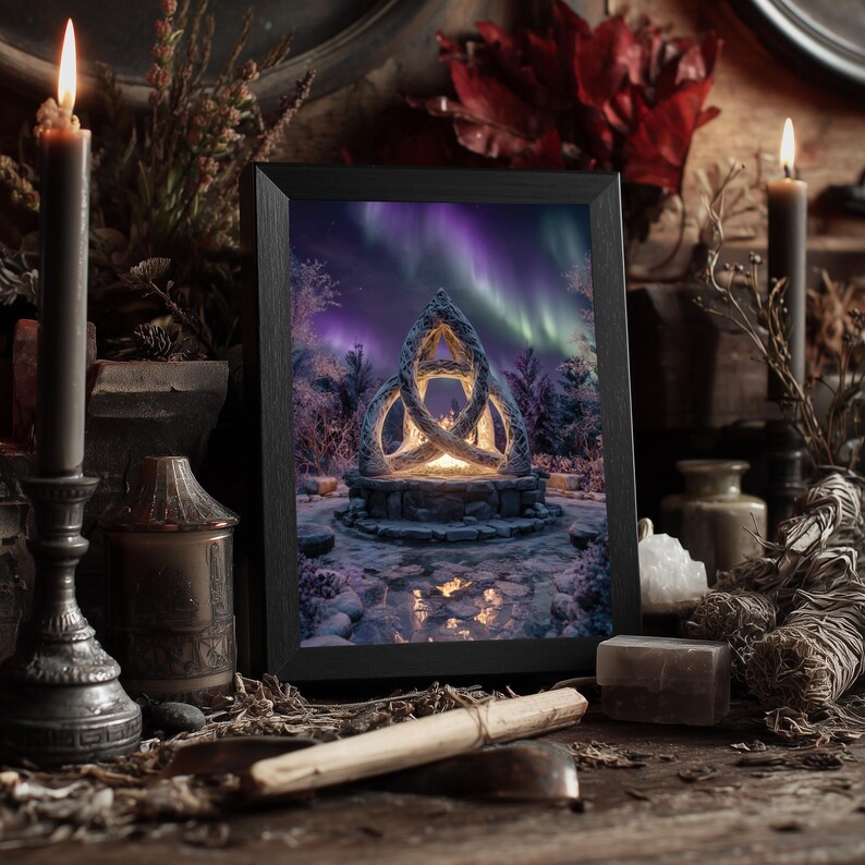 Winter Solstice Triquetra Printable, Celtic Knot Pagan Decor (digital ...