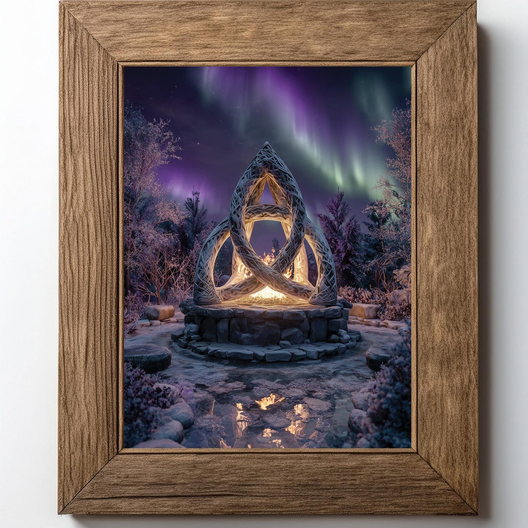 Winter Solstice Triquetra Print, Celtic Knot Pagan Decor (digital ...