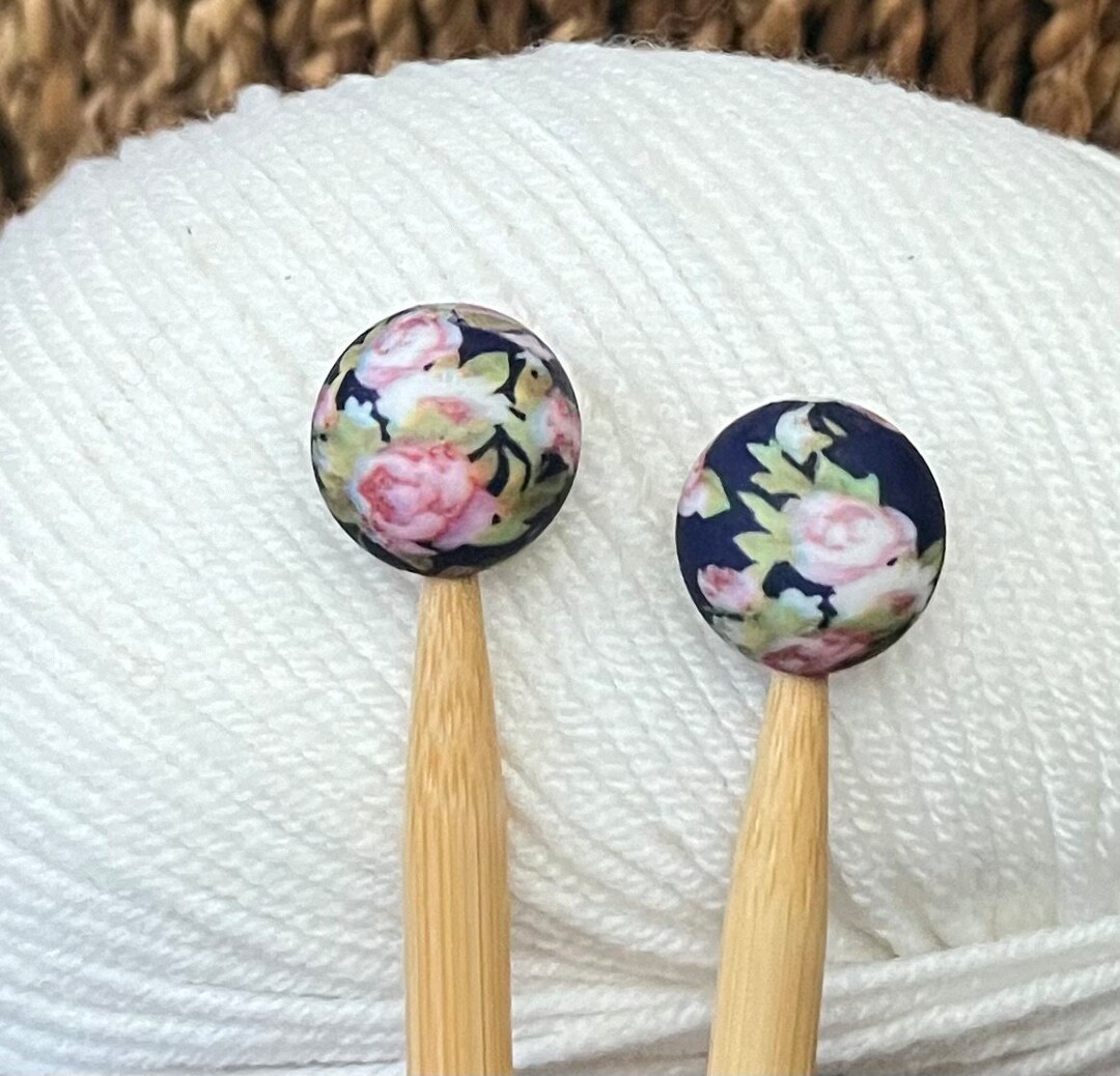 2 Stitch Stoppers, Needle Caps Indigo ROSE BALLS Made of Silicone ...