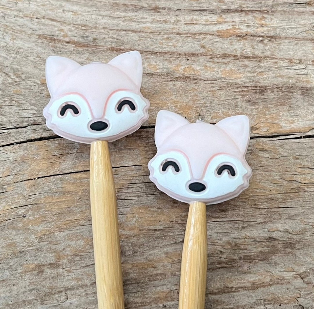 2 Stitch Stoppers, Needle Caps FUCHS Made of Silicone Knitting Needle ...