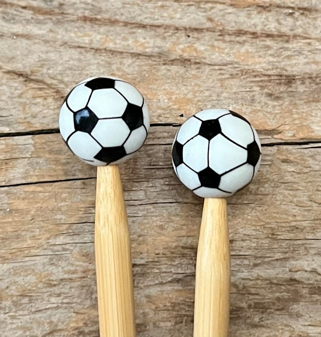 2 Stitch Stoppers, Needle Caps FOOTBALL BALLS Made of Silicone Knitting ...