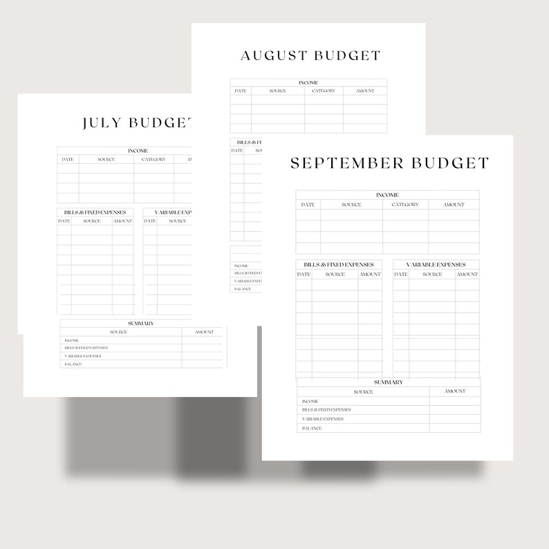 2026 Monthly Budget Planner Printable | 12-month Money Tracker PDF | US ...