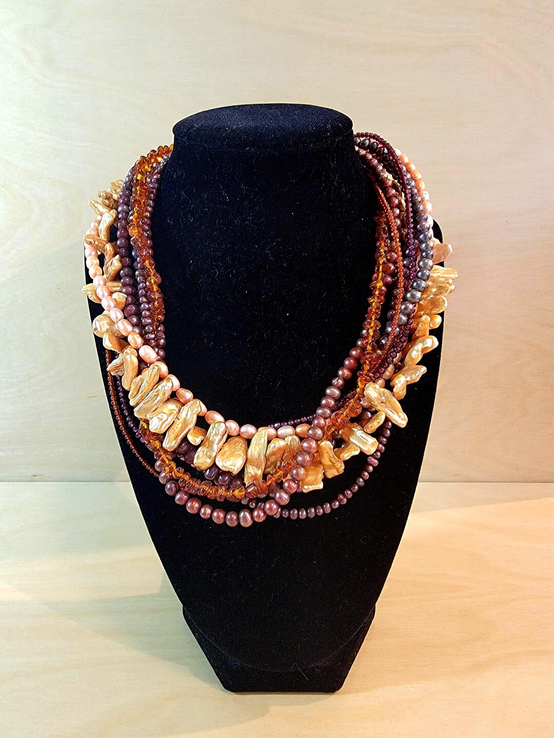 Vintage Amy Kahn Russell AKR Multi-strand Pearl and Bead Necklace - Etsy