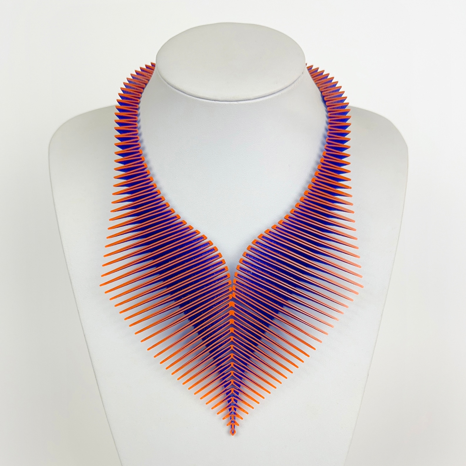 MOTH 3D Printed Necklace (orange on Sapphire) - Etsy