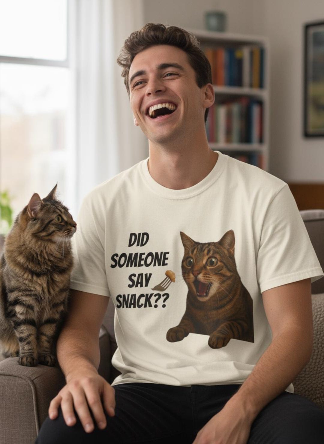 Funny Cat Shirt - Did Someone Say Snack? Unisex Feline Lover Humor Tee ...