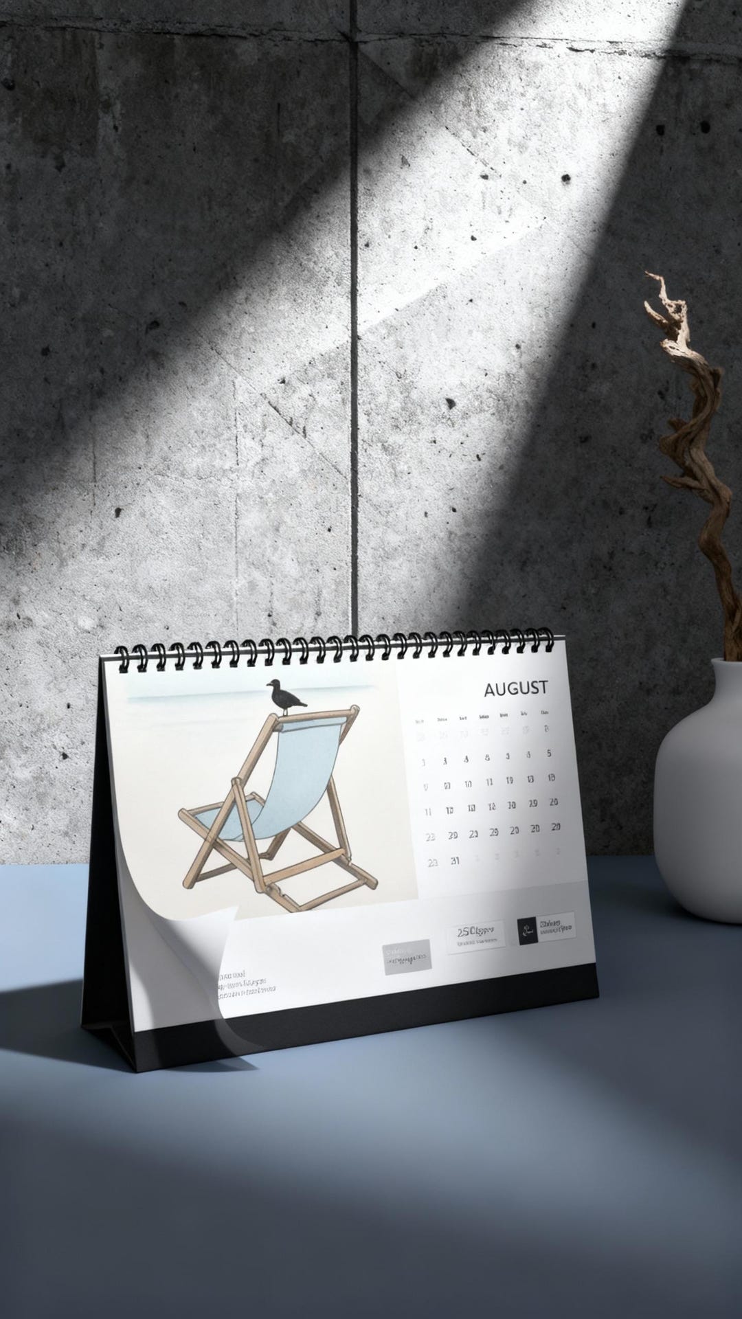 2026 Scandinavian Style Minimalist Desktop Calendar - Modern Art Spiral ...