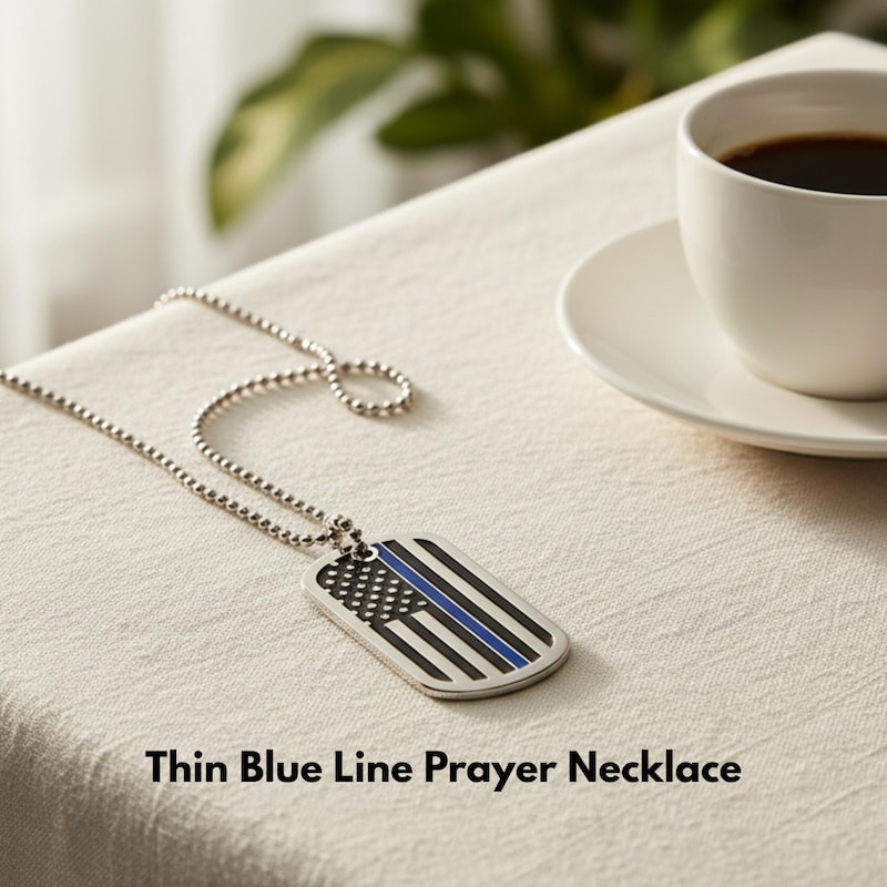 Thin Blue Line Necklace - Etsy